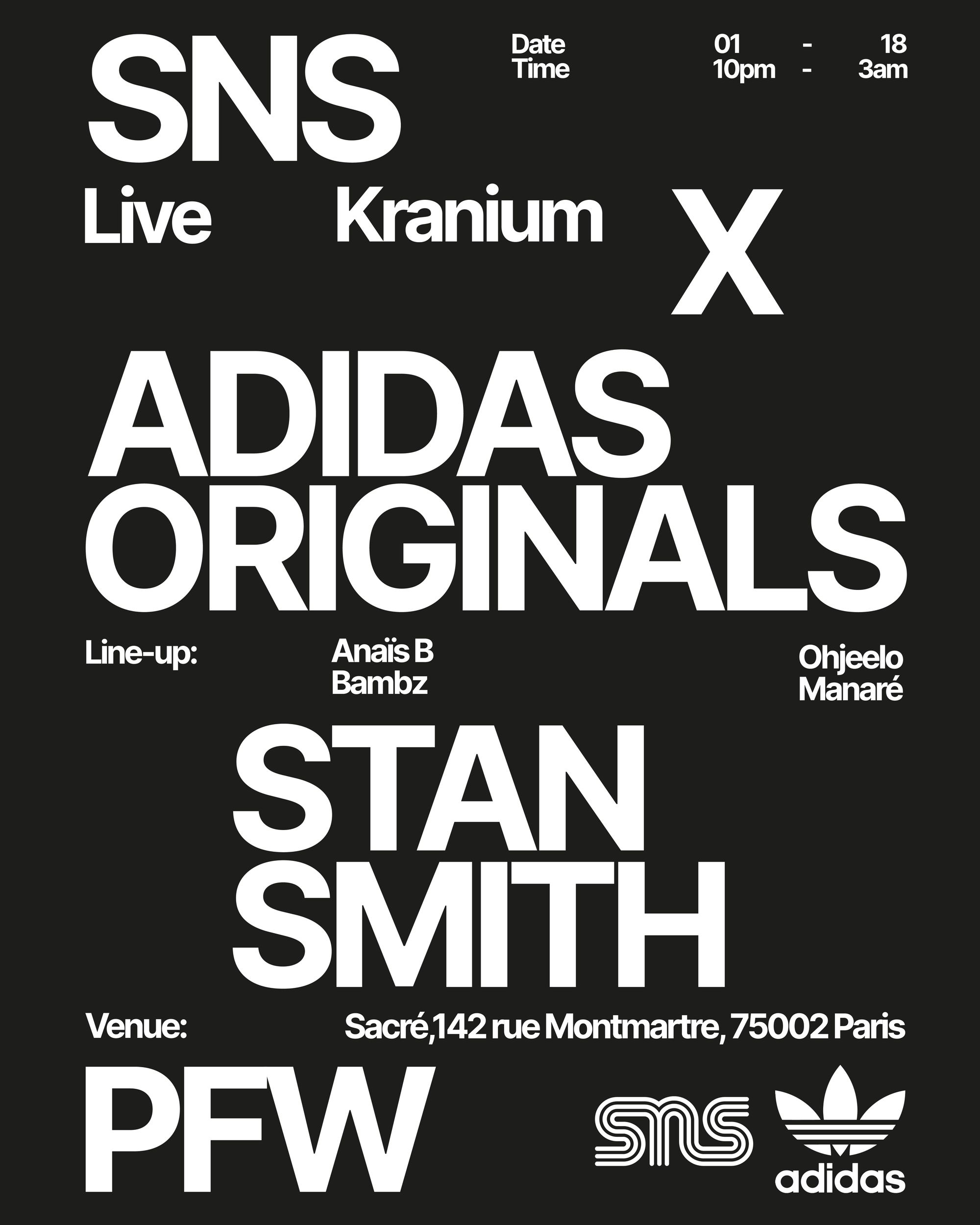 SNS x Adidas Originals Stan Smith present PFW